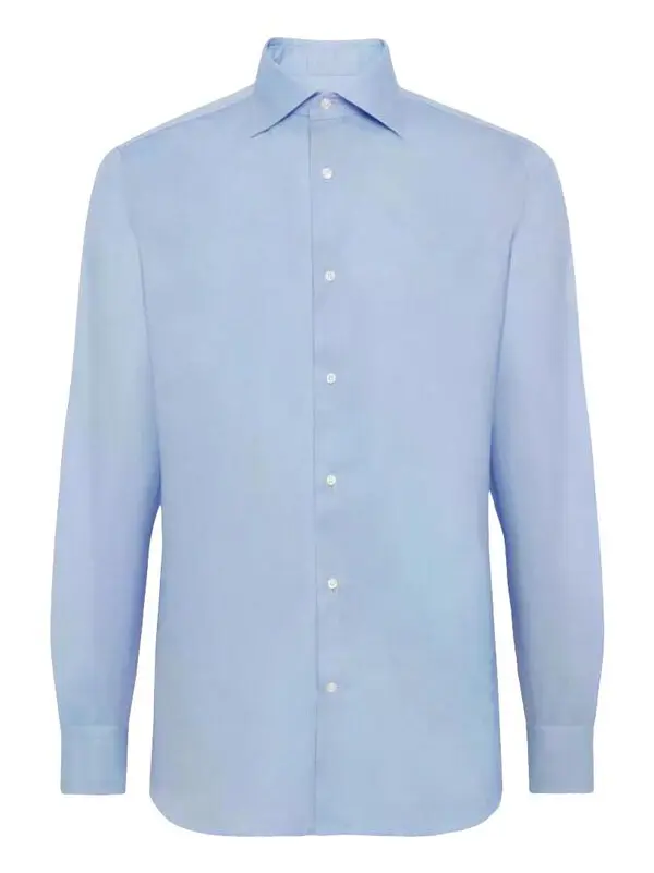 Boggi Milano Windsor-collar Dobby Shirt - Blue