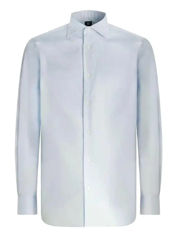 Boggi Milano Windsor-collar Pinpoint Shirt - Blue