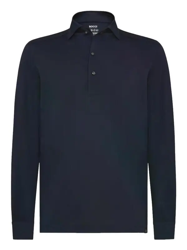 Boggi Milano Bowling-collar Polo Shirt - Blue