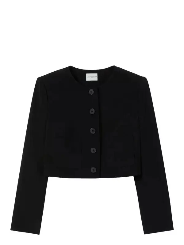 Claudie Pierlot Button-front Cropped Blazer - Black