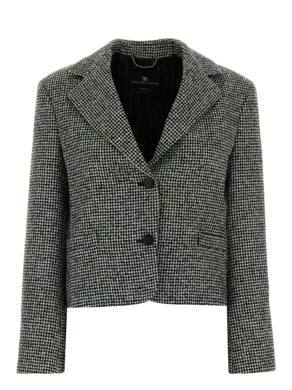 Ermanno Scervino Houndstooth Belted Jacket - Black
