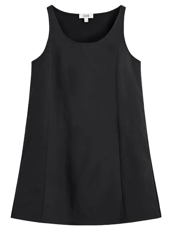 Cos Jersey-paneled Nylon Mini Dress - Black