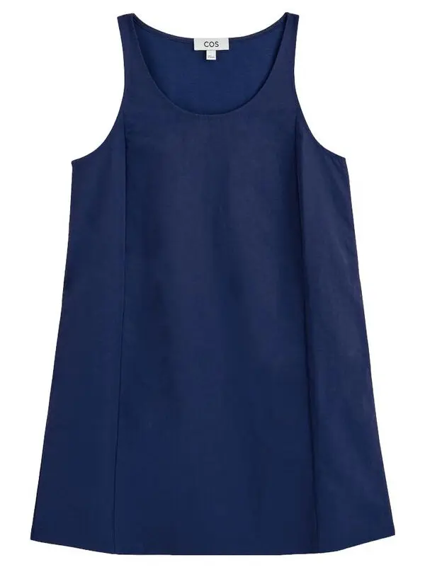 Cos Jersey-paneled Nylon Mini Dress - Blue