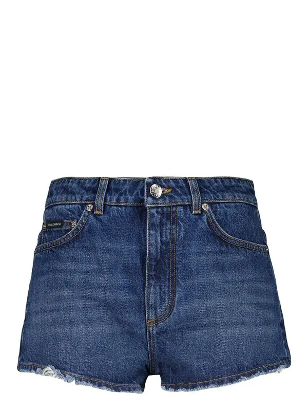 Dolce & Gabbana Dark Denim High-rise Shorts - Blue
