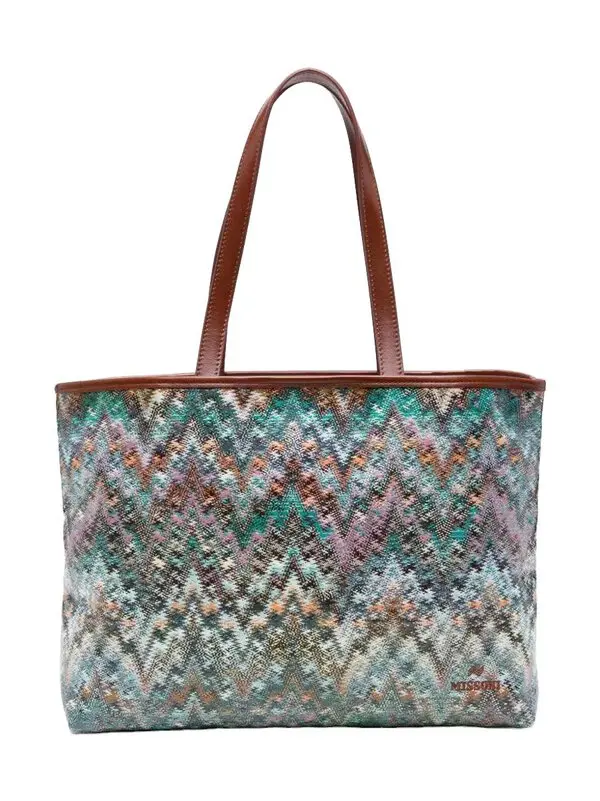 Missoni Large Zigzag Handle Tote Bag - Blue