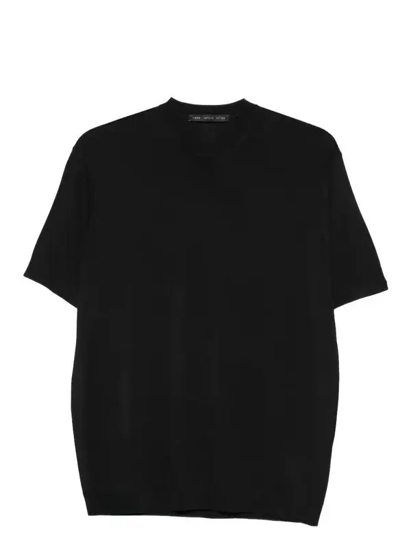 LOW BRAND Crewneck Panelled T-shirt - Black