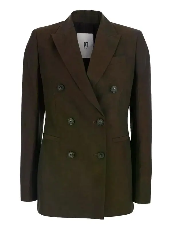 PT TORINO Double-breasted Blazer - Brown