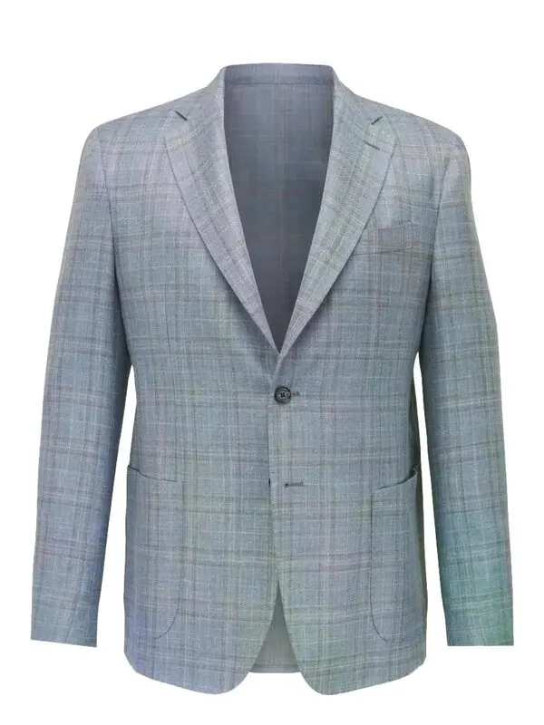 MAURIZIO BALDASSARI Checked Single-breasted Blazer - Blue