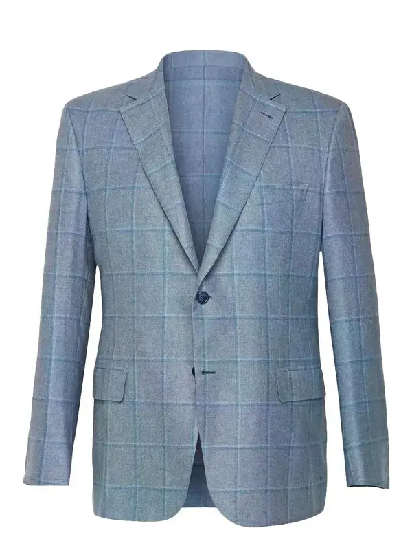Brioni Check-pattern Blazer - Grey