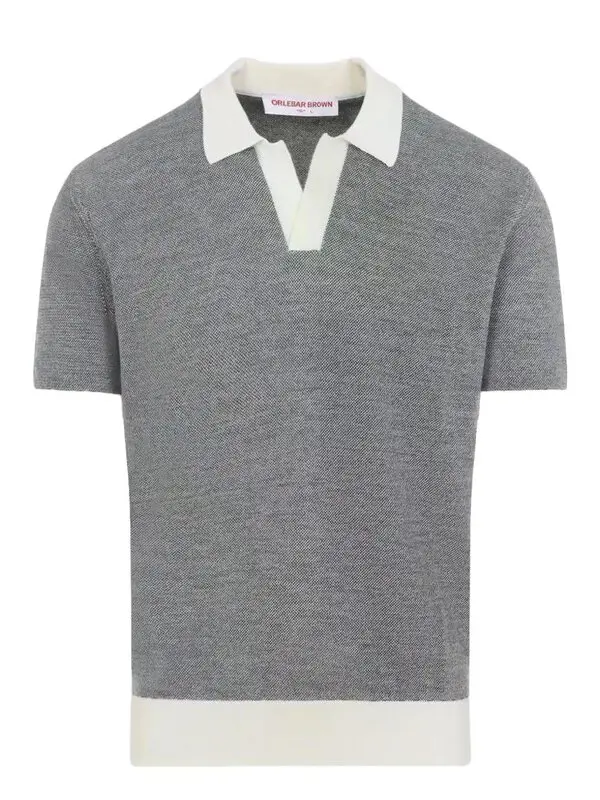 Orlebar Brown Contrast-trim Short-sleeve Polo Shirt - Grey