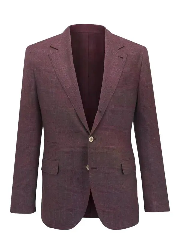 Brunello Cucinelli Plaid Notched Jacket - Red