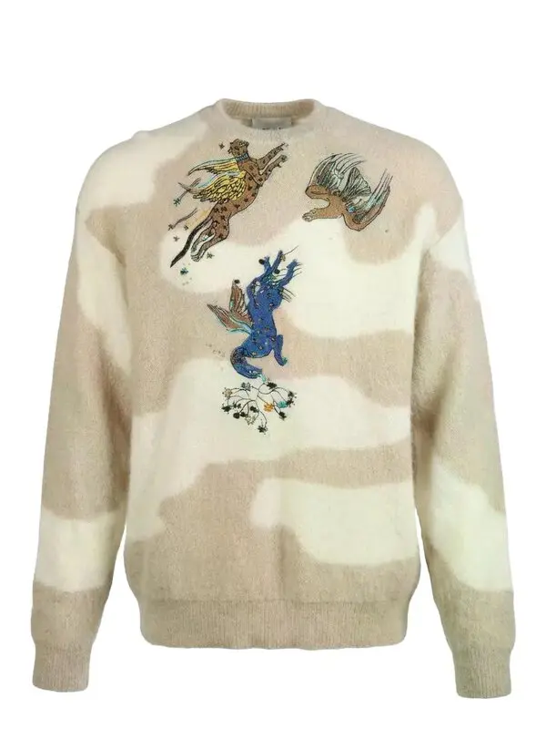 Valentino Garavani Animal Print Crew Neck Sweater - Neutrals