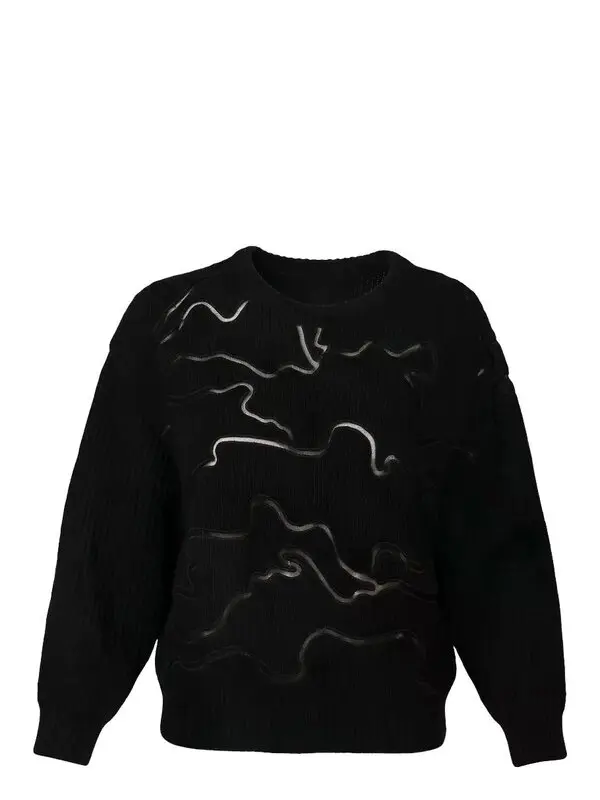 Valentino Garavani Graphic-print Wool Jumper - Black