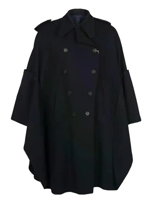 Valentino Garavani Button Detailed Double-breasted Coat - Blue