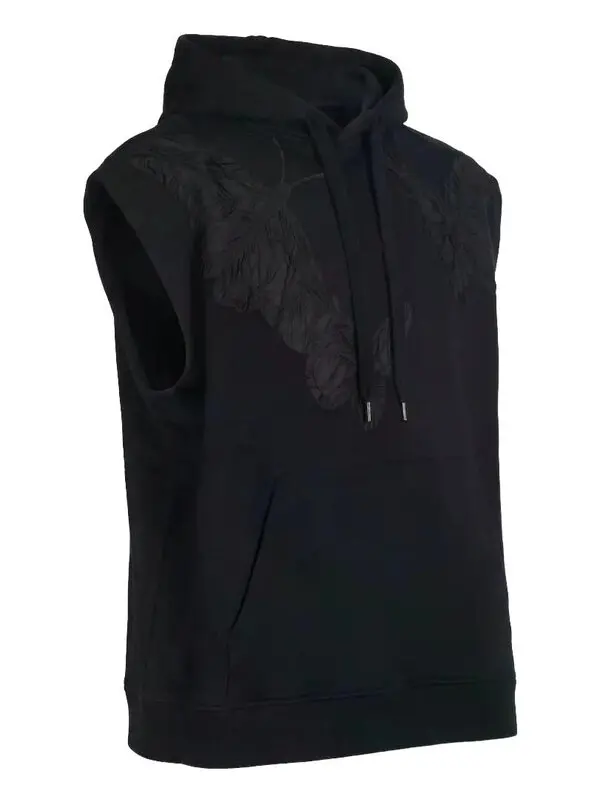 Valentino Garavani Butterfly Appliqué Sleeveless Hoodie - Black