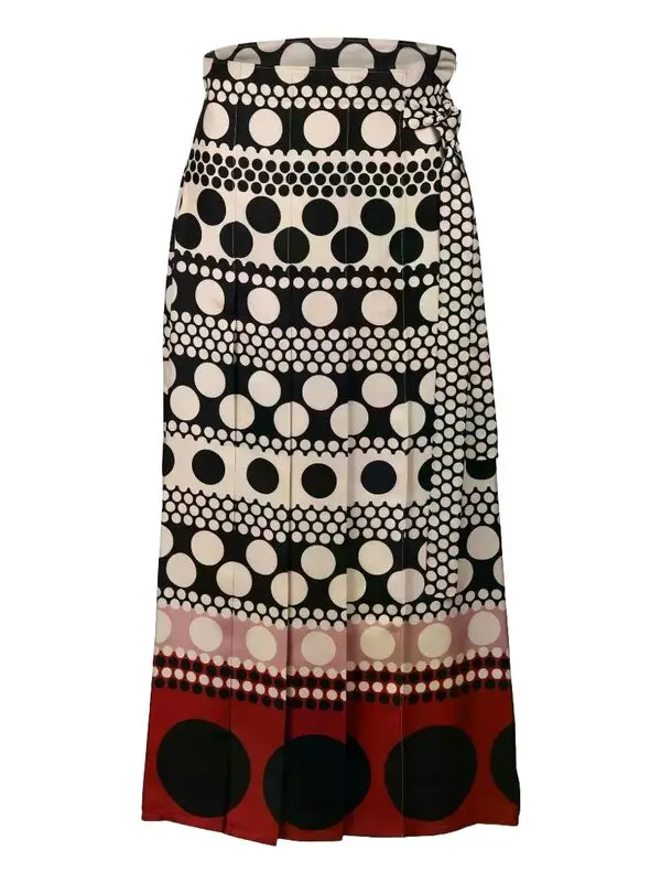 Valentino Garavani Pleated Polka-dot Midi Skirt - Neutrals