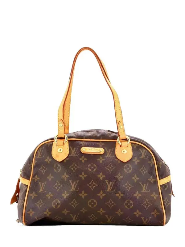 LOUIS VUITTON Montorgueil Handbag Monogram Canvas Pm Satchel - Brown