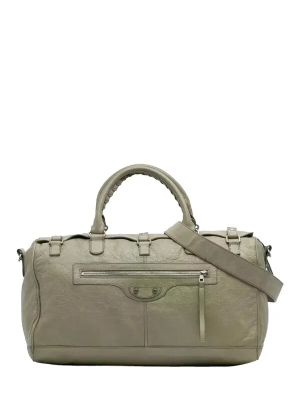 Balenciaga 2013 Small Lambskin Motocross Classic Squash Duffle Travel Bag - Brown