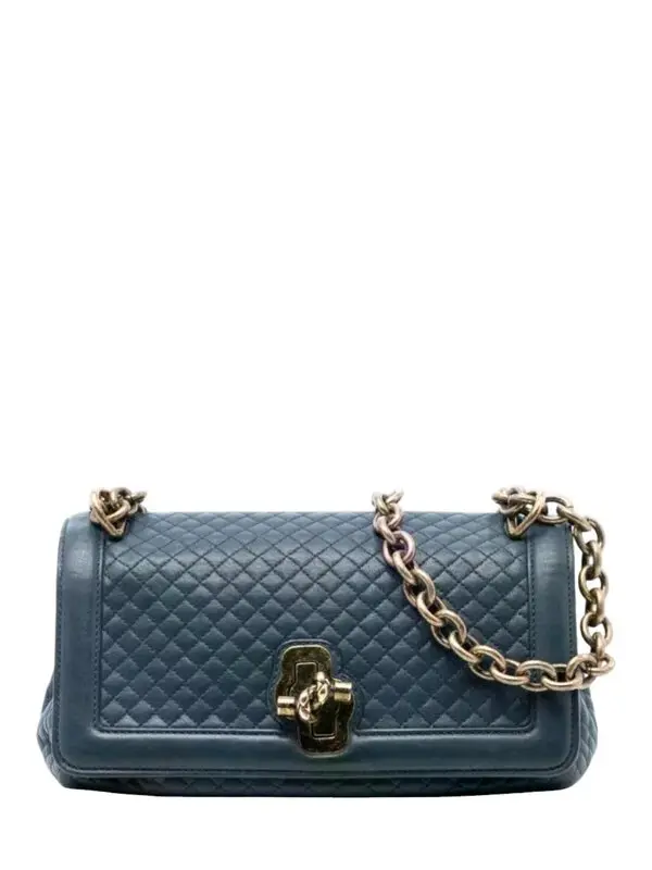 Bottega Veneta 2012-2026 Quilted Leather Olimpia Knot Shoulder Bag - Blue