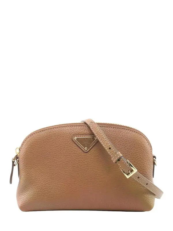 Prada 2010-2016 Vitello Daino Soft Shoulder Bag - Brown