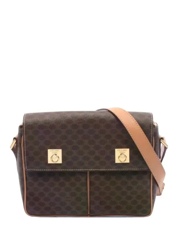 Celine 20th Century Macadam Coated Canvas Messenger Bag - Brown