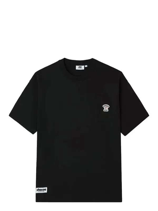CHOCOOLATE Bear-patch T-shirt - Black