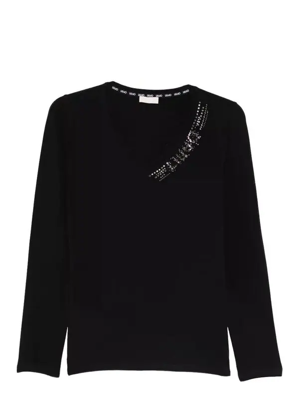 Liu Jo Embellishment V-neck T-shirt - Black