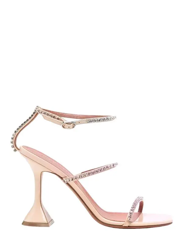 Amina Muaddi Gilda Crystal-embellished Sandals - Neutrals