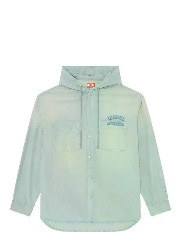 DIESEL® Dewny Hooded-neck Shirt - Blue