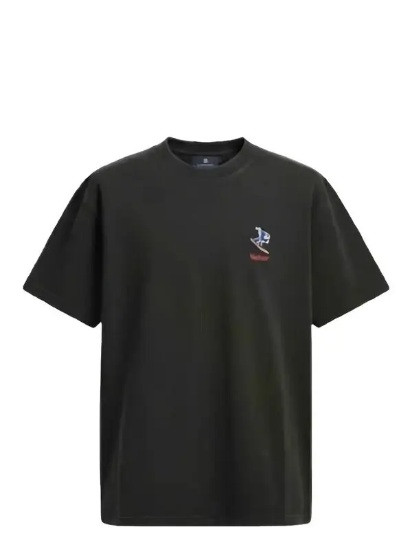 ALBERTO BRESCI Embroidered Short-sleeve T-shirt - Black