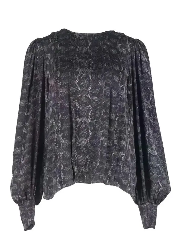 ANINE BING Renee Python-print Top - Grey