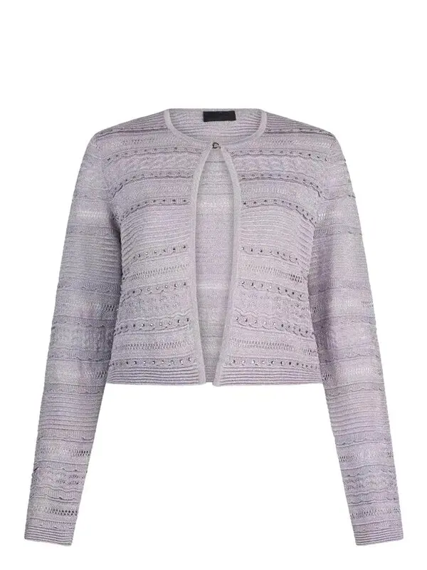 Liu Jo Openwork Knit Cardigan - Grey