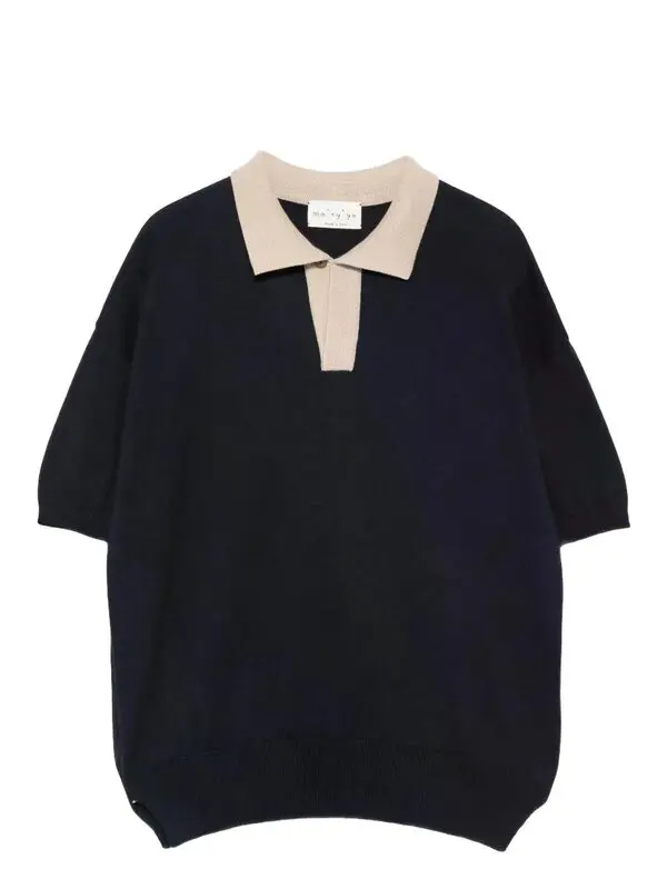 MA'RY'YA Short-sleeved Polo Shirt - Blue