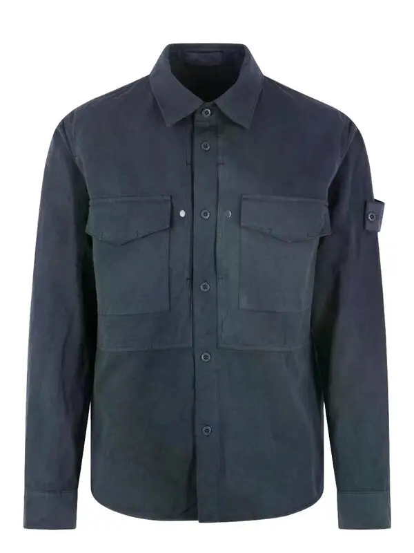 Stone Island Ghost Buttoned Badge Shirt - Blue