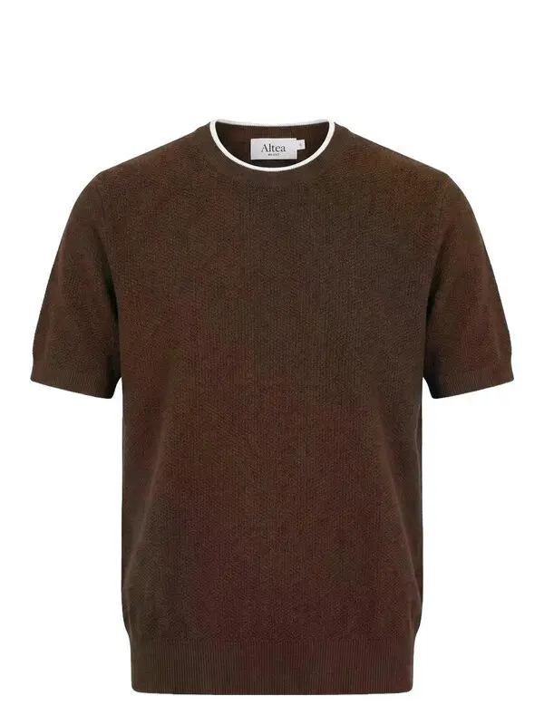 Altea Textured Ringer T-shirt - Brown