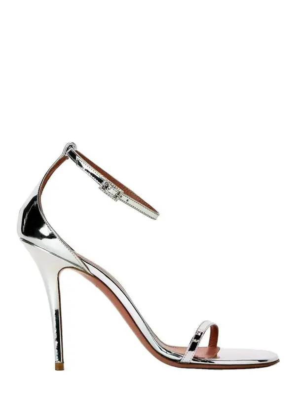 Amina Muaddi Embellished Strap Sandals - Silver