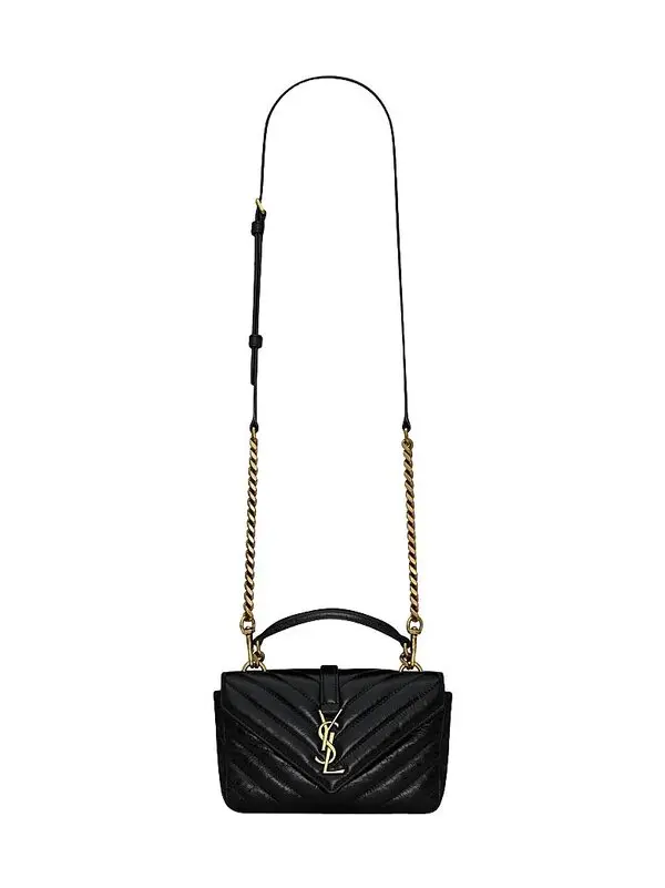 Saint Laurent College Mini Chain Bag - Black