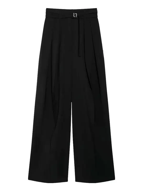 Sportmax Belted Wide-leg Trousers - Black