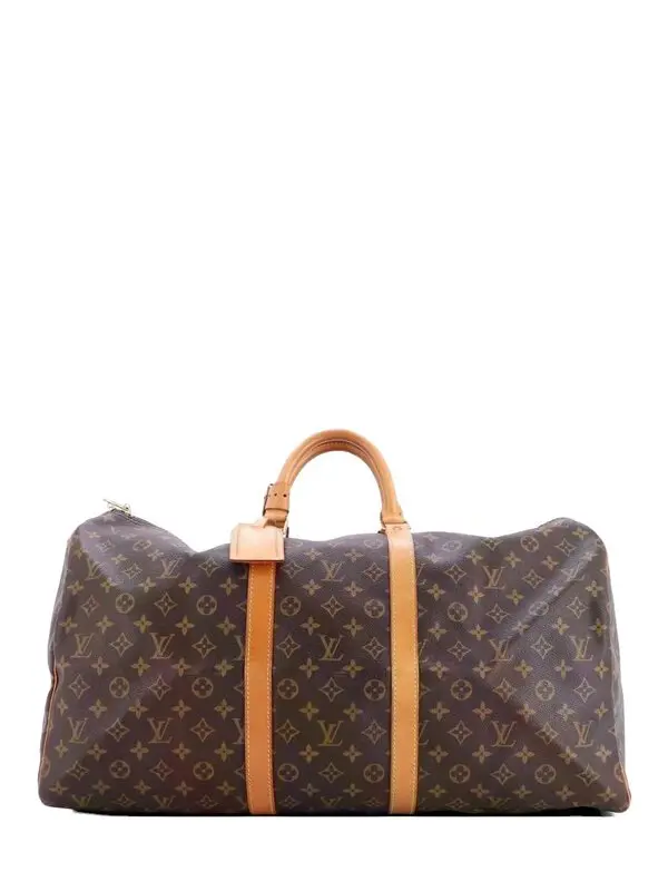 LOUIS VUITTON Keepall Monogram Canvas 55 Travel Bag - Brown