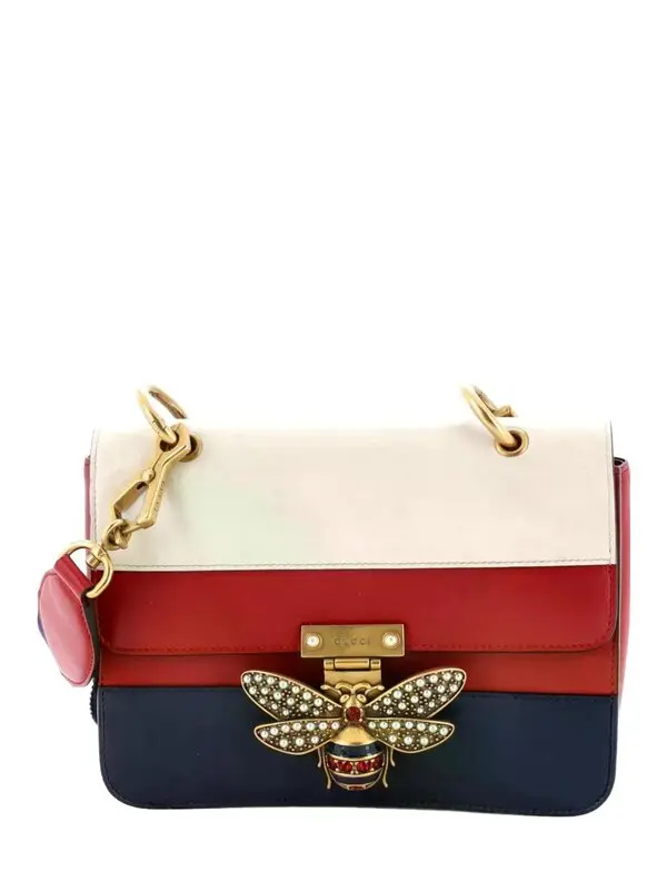 Gucci Queen Margaret Flap Medium Shoulder Bag Colorblock Leather - Blue