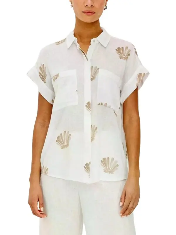 Rails Cito Shell-print Pocket Shirt - White