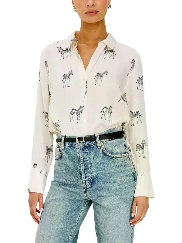 Rails Saige Zebra-print Shirt - Neutrals