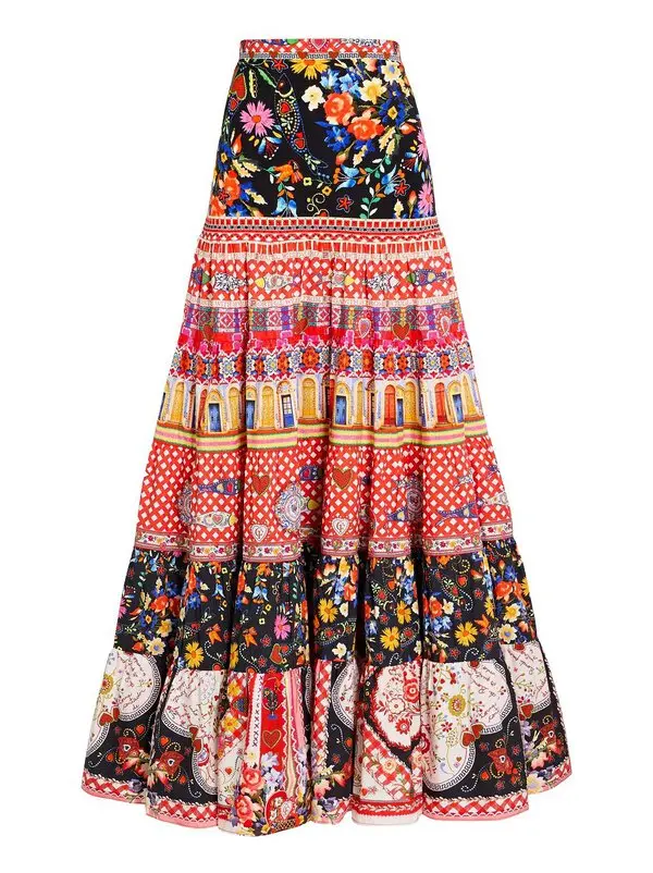 Camilla Crystal-embellished Printed Maxi Skirt - Red