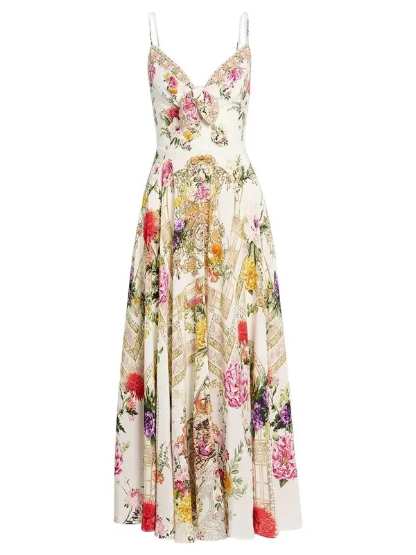 Camilla Crystal-embellished Printed Silk Maxi Dress - Off-white