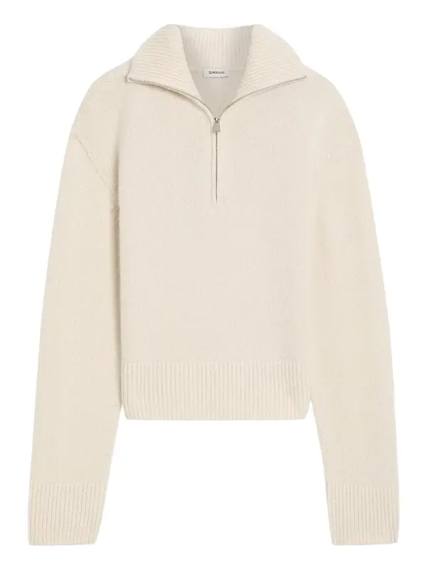 Simkhai Andes Cashmere Half-zip Sweater - Cream