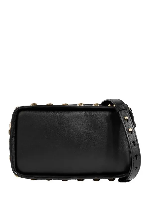 Simkhai Amaya Studded Leather Crossbody Bag - Black