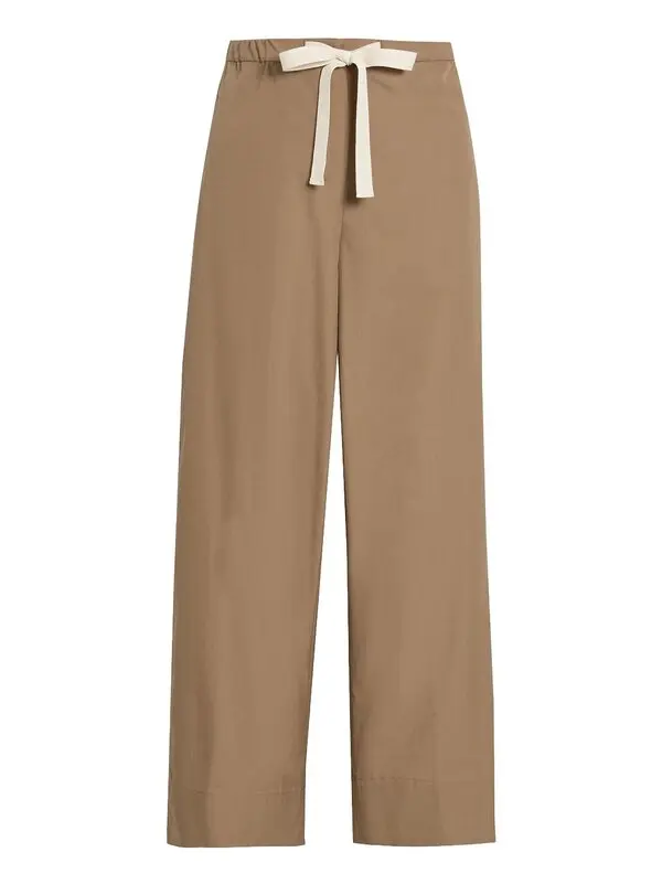 Max Mara Cotton-poplin Wide-leg Pants - Camel