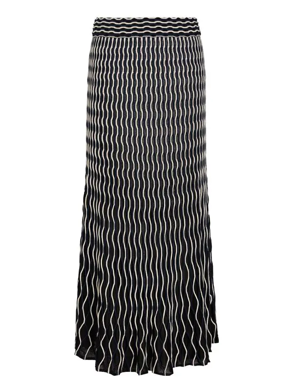 Simkhai Aliza Jacquard-knit Midi Skirt - Black