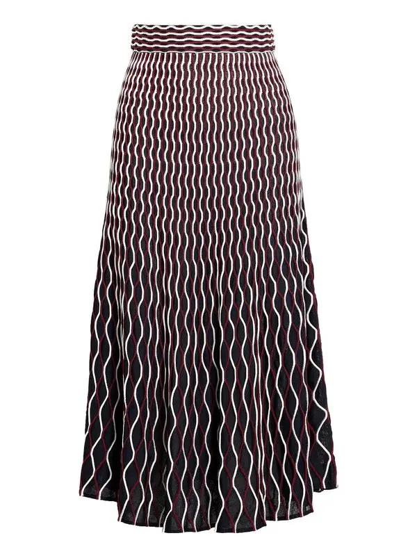 Simkhai Aliza Jacquard-knit Midi Skirt - Claret