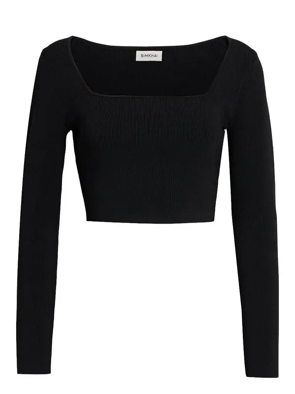 Simkhai Halstin Cropped Top - Black